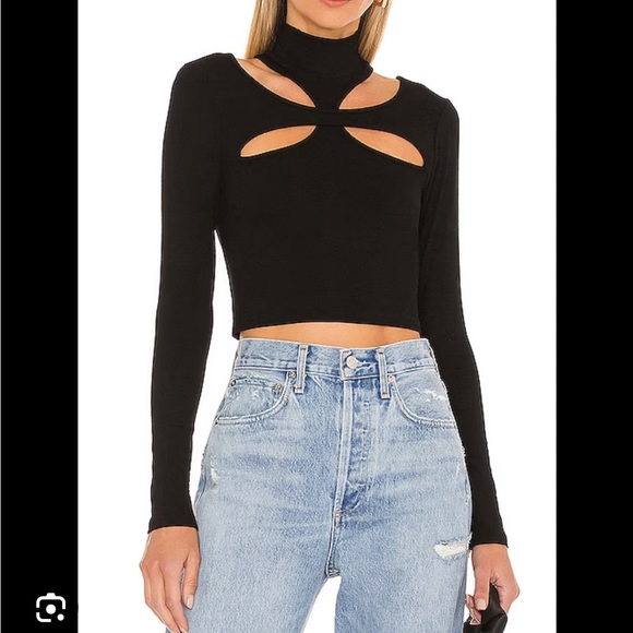 h:ours | Tops | Hours Alyson Cutout Top In Black | Poshmark